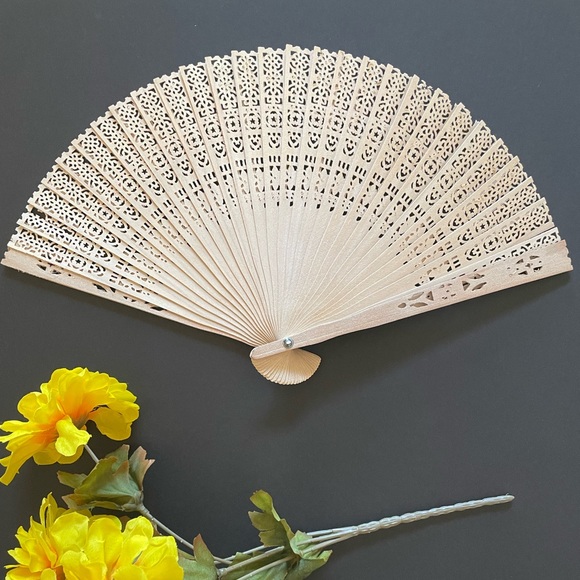 Accessories | Delicate Carved Wooden Fan | Poshmark